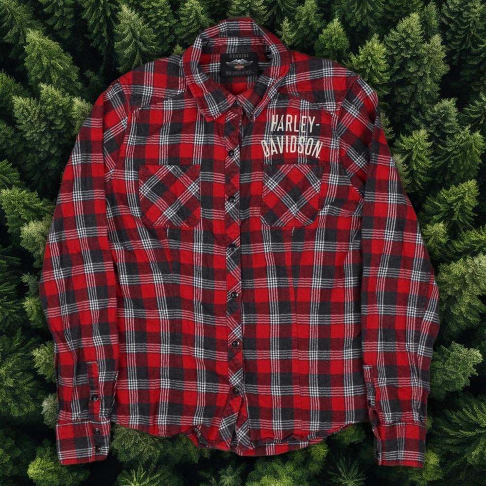 2019 Harley Davidson Since 1903 Plaid Flannel Long Sl… - Gem